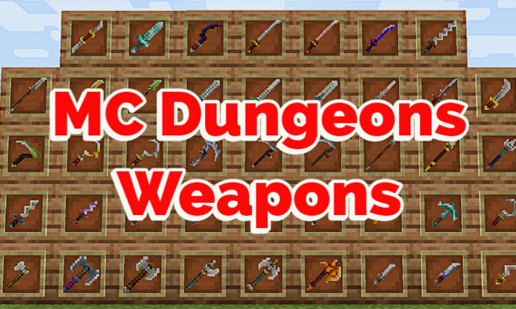 MC Dungeons Weapons Mod (1.20.5 - 1.19.4 - 1.18.2) Minecraft